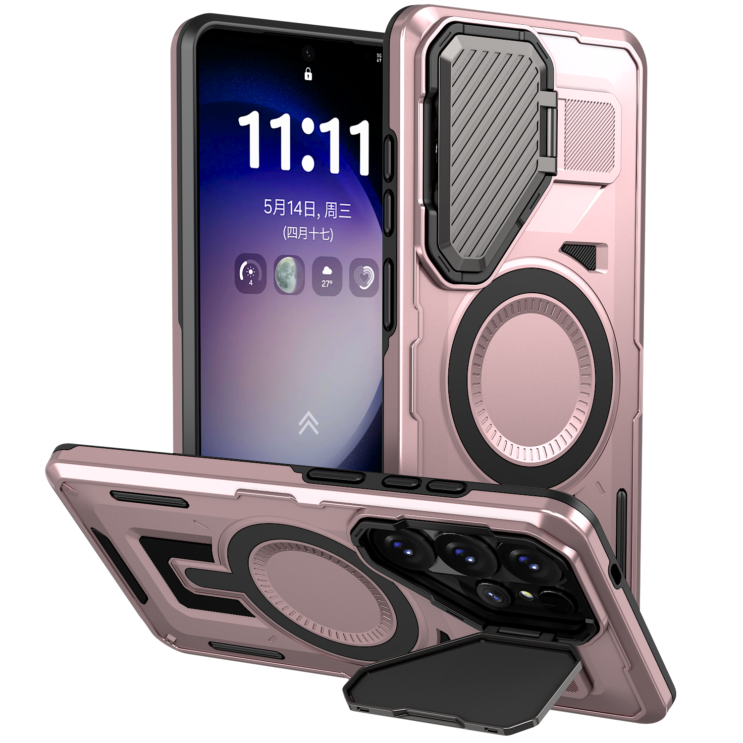 Чехол Для Samsung Galaxy S26 Ultra / Самсунг Галакси S26 Ультра, soft touch, чехол-кардиомонитор, поликарбонат (PC), защита камеры, ударопрочный, встроенная подставка, усиленные углы, Samsung,