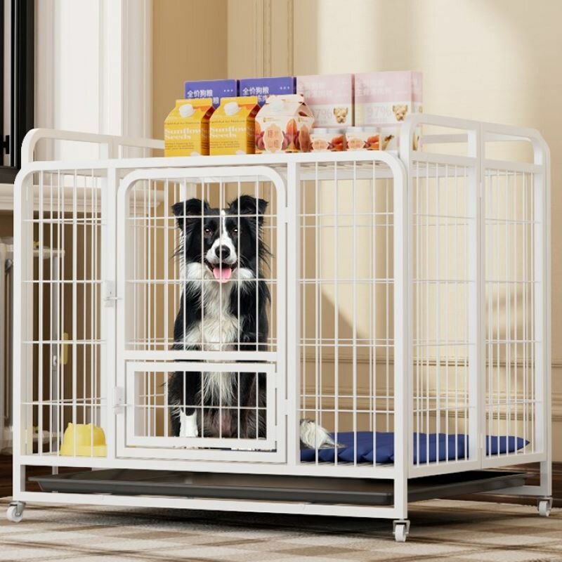 Клетка для крупных, средних и маленьких собак, для домашнего использования с туалетом, комнатная клетка для лабрадора и золотистого ретривера.
