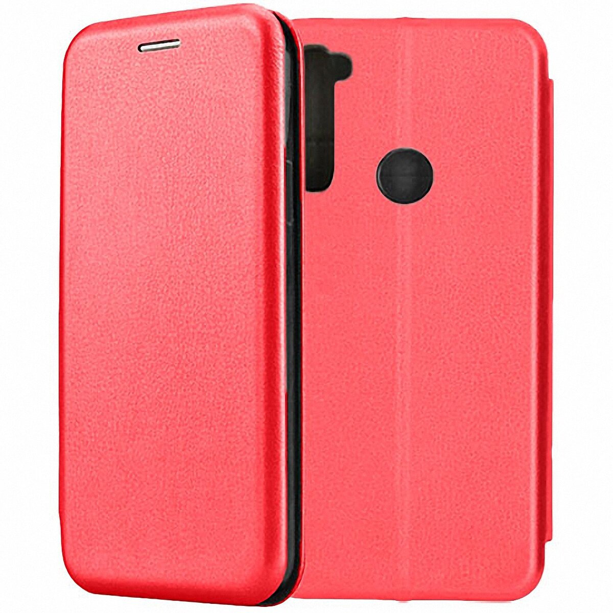 Чехол-книжка для Redmi Note 8 красный / подставка, отделение для карт