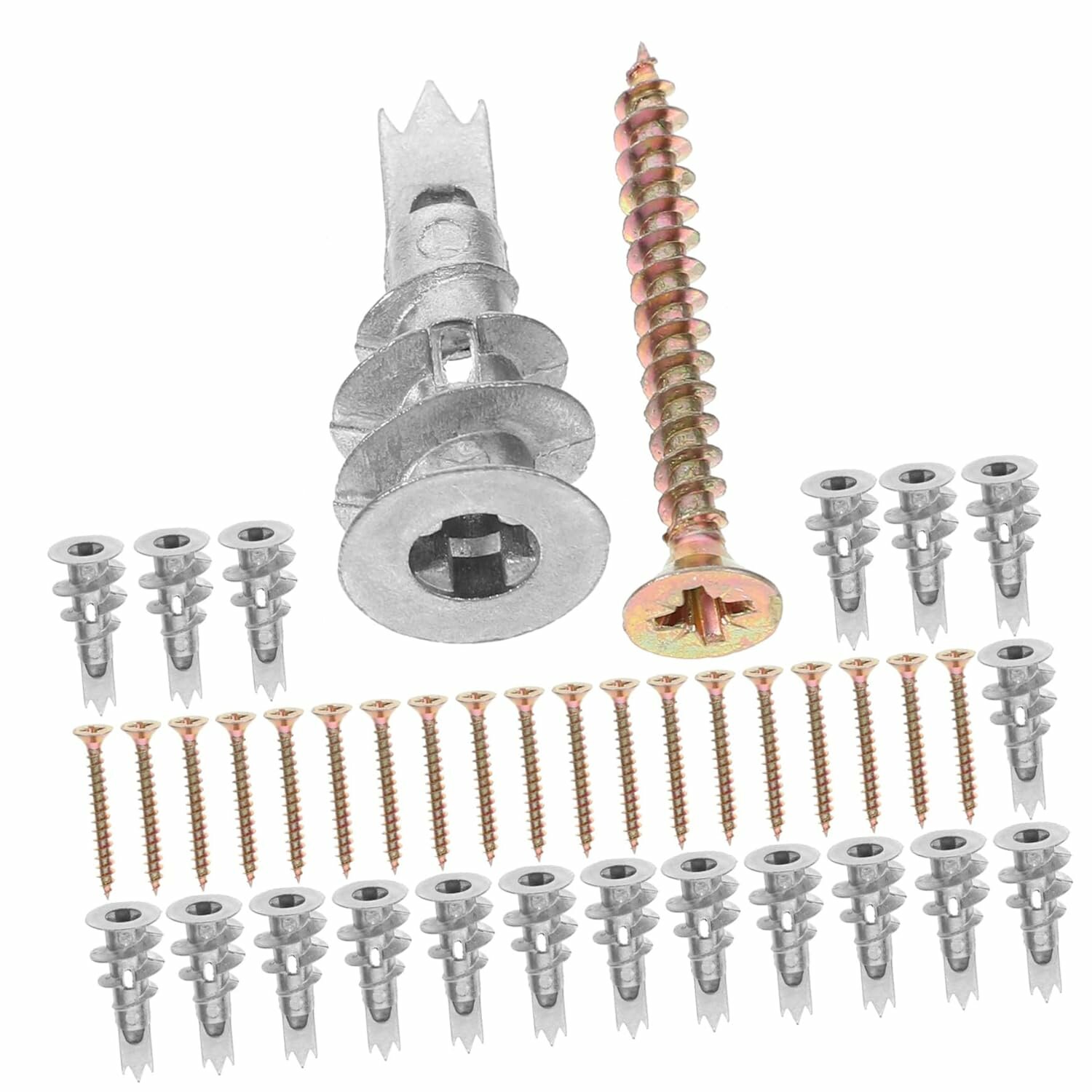 20 комплектов самосверлящих анкеров для гипсокартона, сверхпрочные болты для стен, спиральные дюбели, шурупы для гипсока