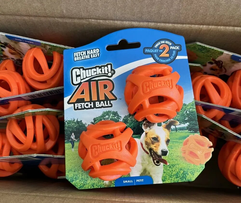 Игрушка для собак мяч ChuckIt! Air Fetch Ball Dog Toy, США, Medium (5.1см) для собак 9-27 кг, 2 мяча в упаковке