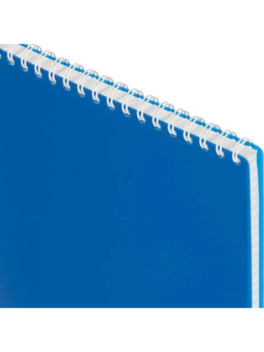 Практичный синий блокнот А5 с мет. гребнем