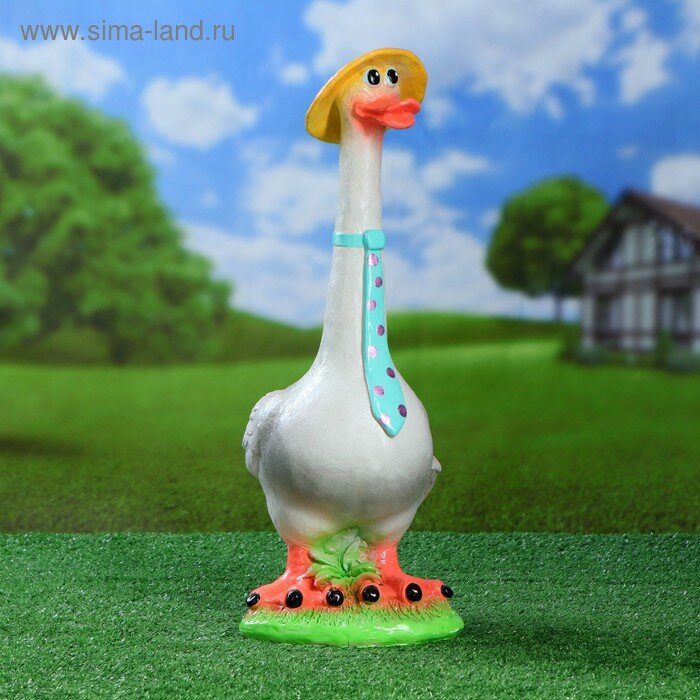 Садовая фигура из гипса «Гусь в галстуке», 21×28×53 см