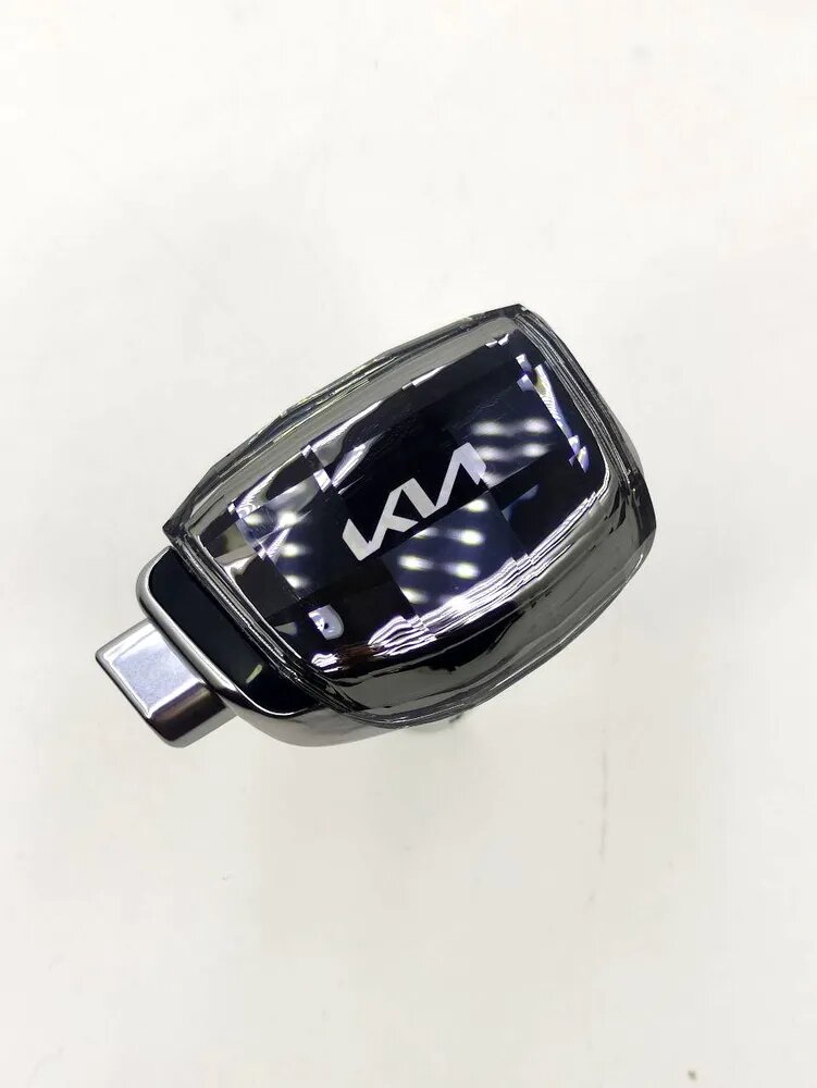 Ручка КПП для KIA АКПП с LCD подсветкой, материал ABS пластик, металл, стекло, желтый цвет, 9x5 см — фото 1