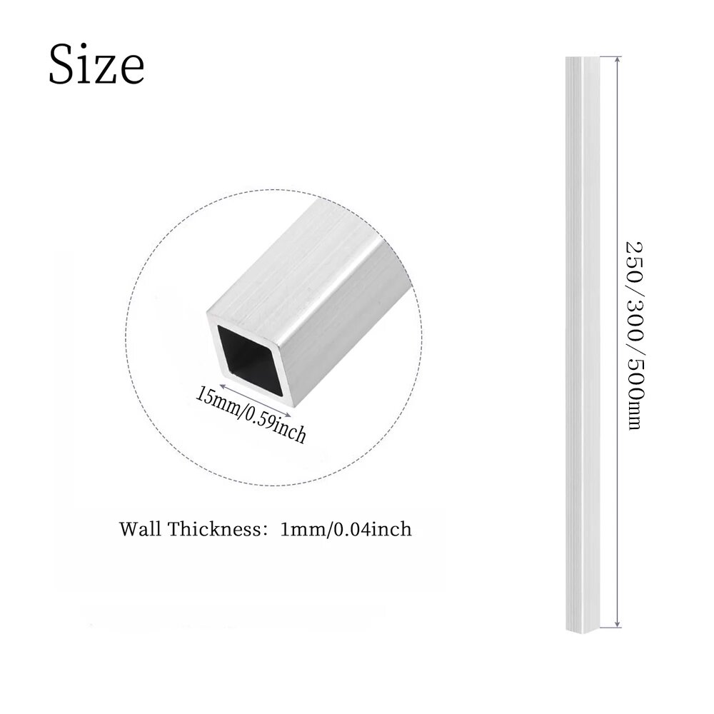 Квадратная труба 15x15x1 мм, 250 мм, 1 шт