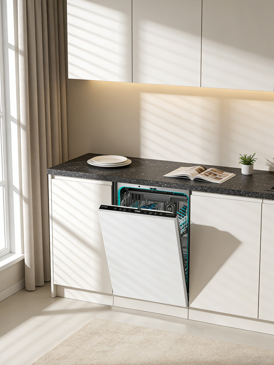 Посудомоечная машина Candy CI 1A5F2B-08, 45см, низкий уровень шума, сенсорное управление