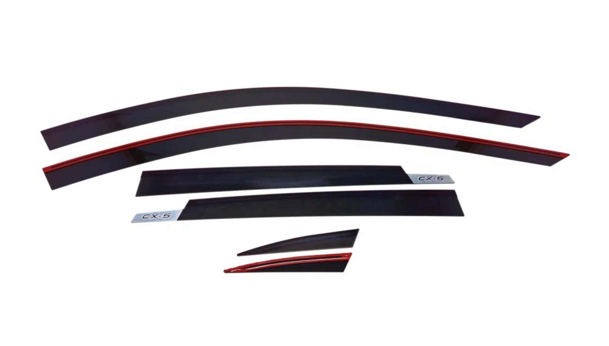 Дефлекторы 2D для MAZDA CX-5 2011-2017 (I), 6шт, с шильдиком