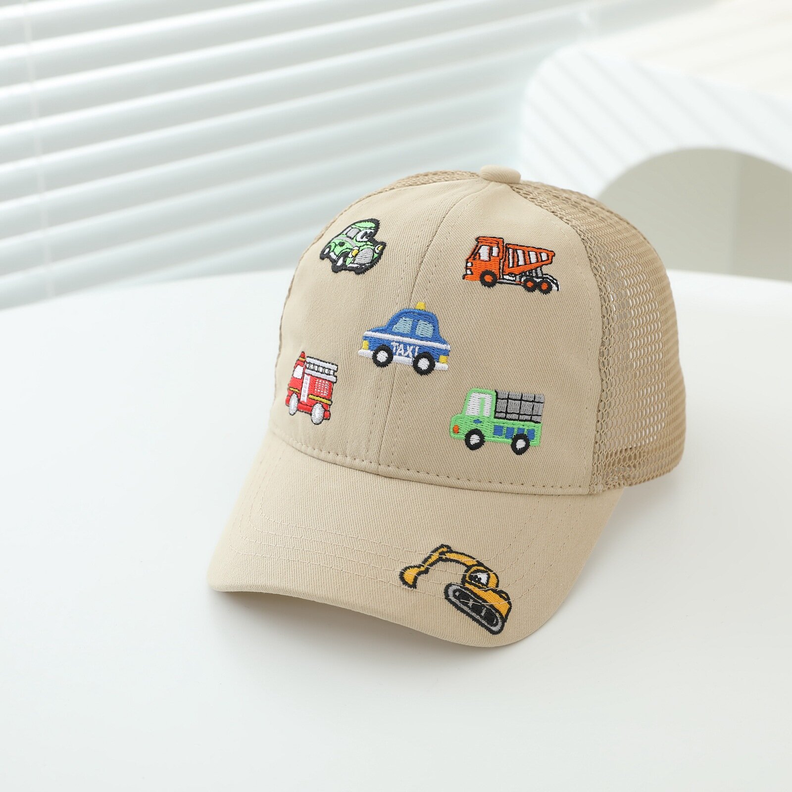 DIY Кепка Детская Машина Вышитая Сетка Солнцезащитная Полиэстер