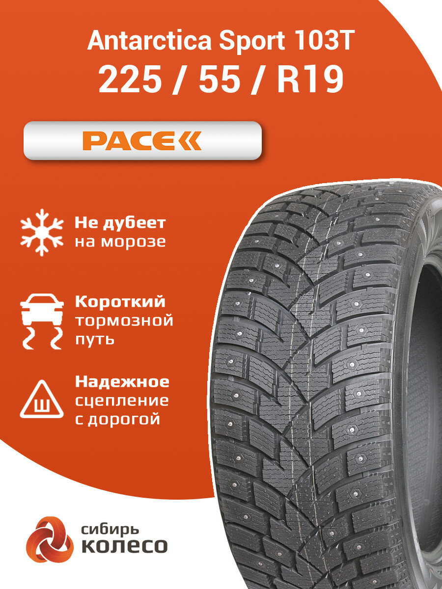 225/55R19 Pace Antarctica Sport 103T шип