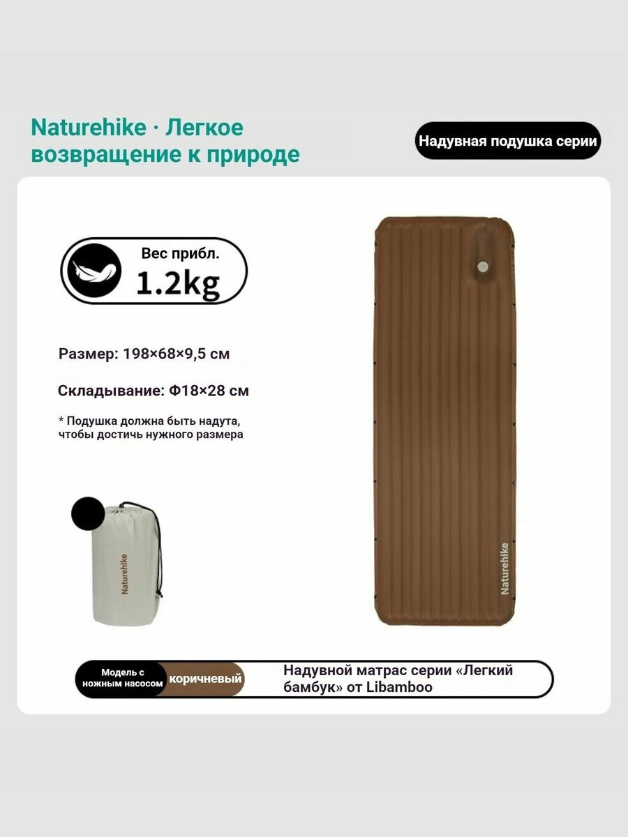 Naturehike Надувная подушка-коврик соединяющаяся (модульная), для походов, дома и дачи CNK2450WS035