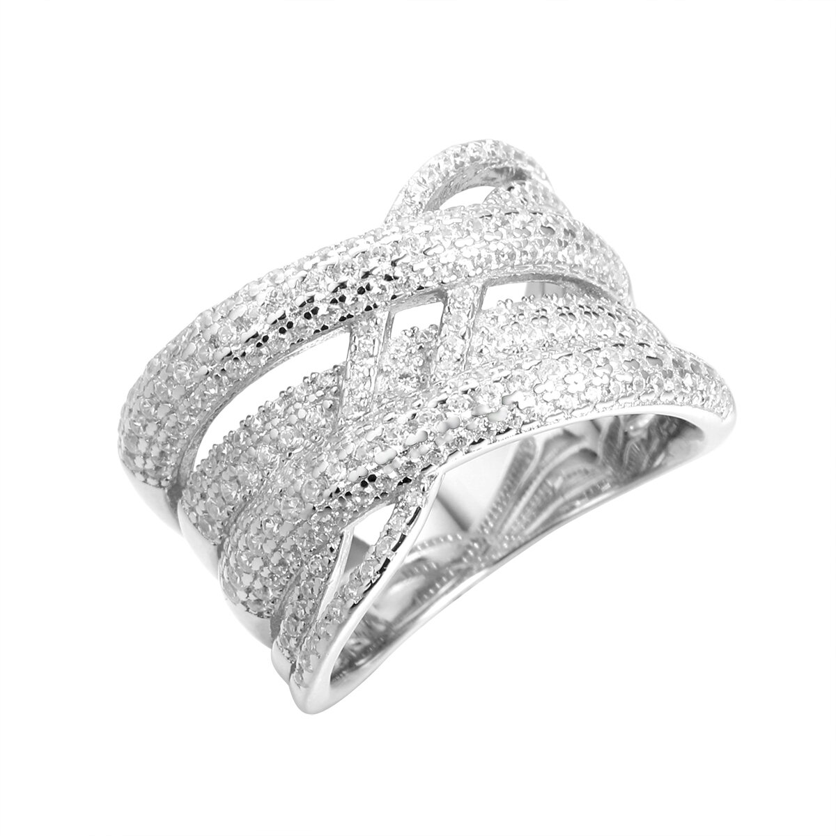Кольцо, серебро, 925 проба, фианит
