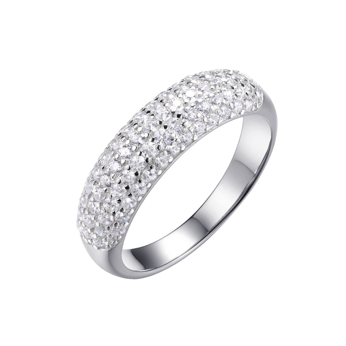 Кольцо, серебро, 925 проба, фианит