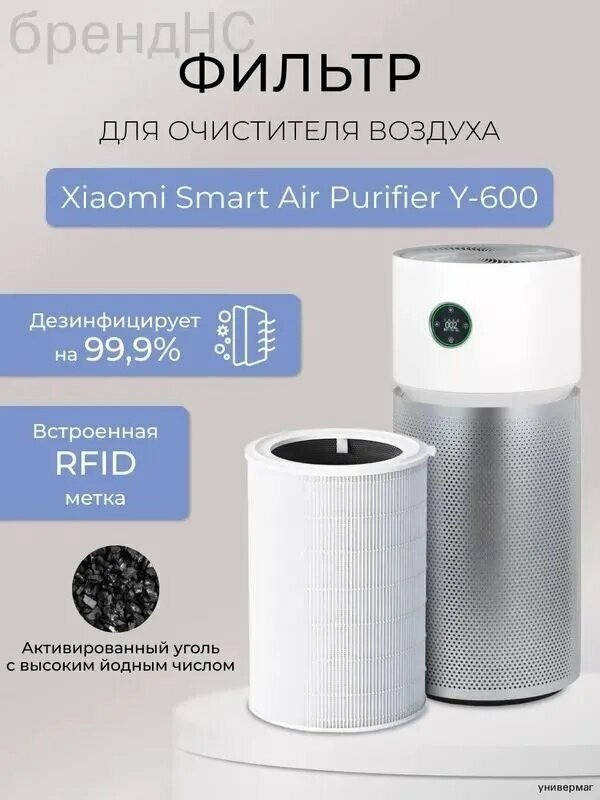 Фильтр Xiaomi Smart Air Purifier Y-600 3-слойная очистка HEPA H13