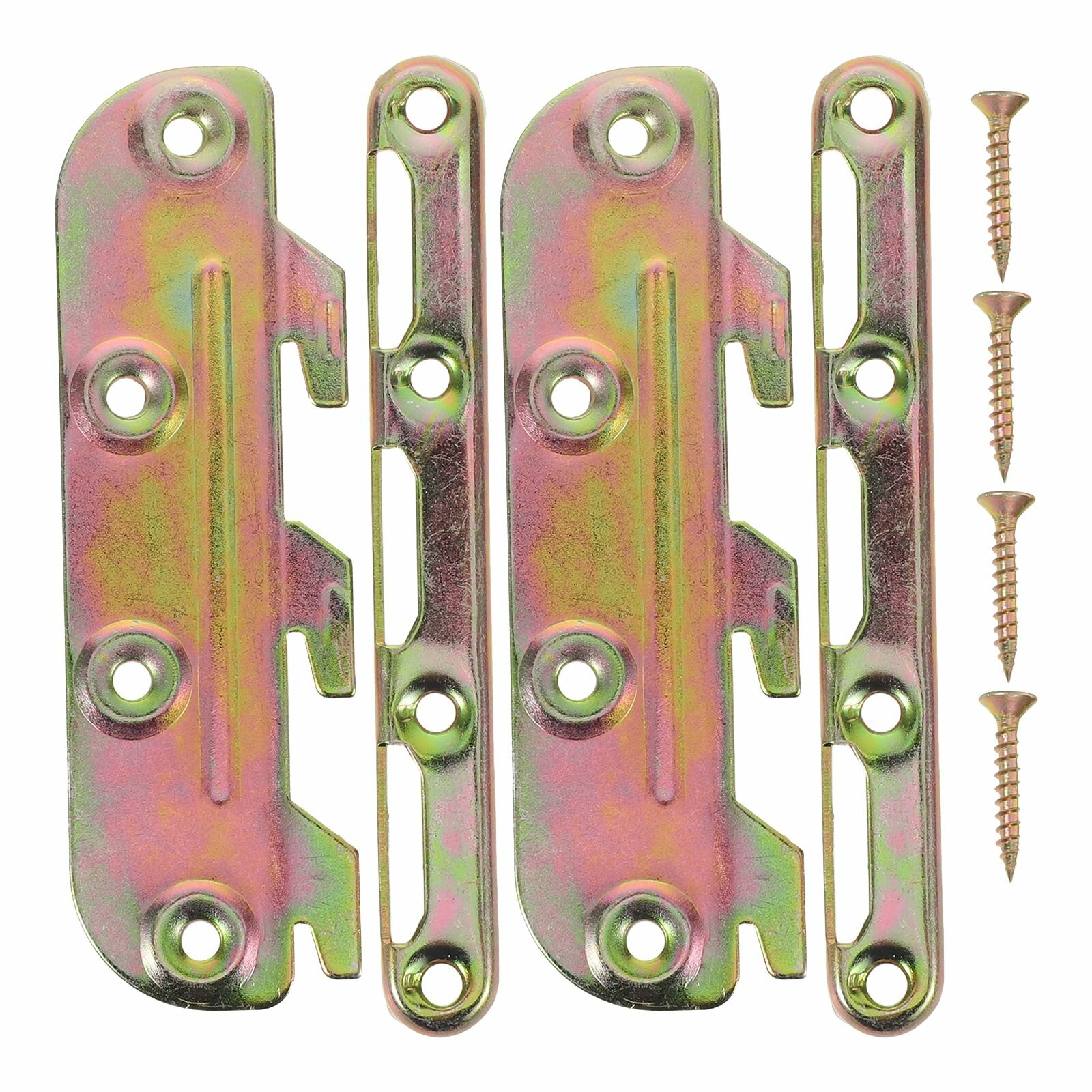 Набор из 2 железных кроватных крепежей золотистого цвета, аксессуары для крепления изголовья и изножья, для дома