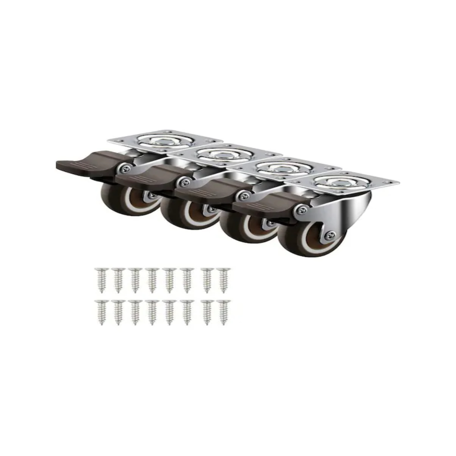 Касторы: 4 Шт 1.25 Дюйма Прочные Стальные Колеса С Замком - Бесшумное 360 Градусов Вращение Защищает Пол Для Детской Кроватки И Кухонной Мебели