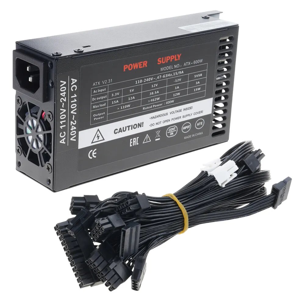 Блок питания 600 Вт Flex ATX 110-264 для мини-корпусов ITX