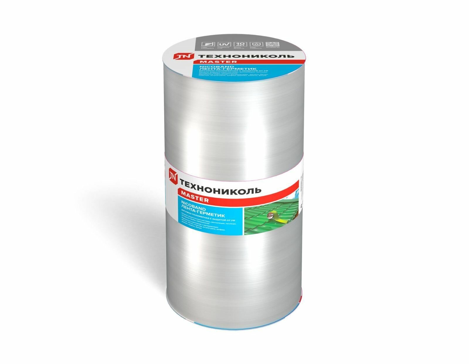 Лента-герметик технониколь Nicoband, ширина 0.3 м, длина 10 м, серебристая, самоклеящаяся