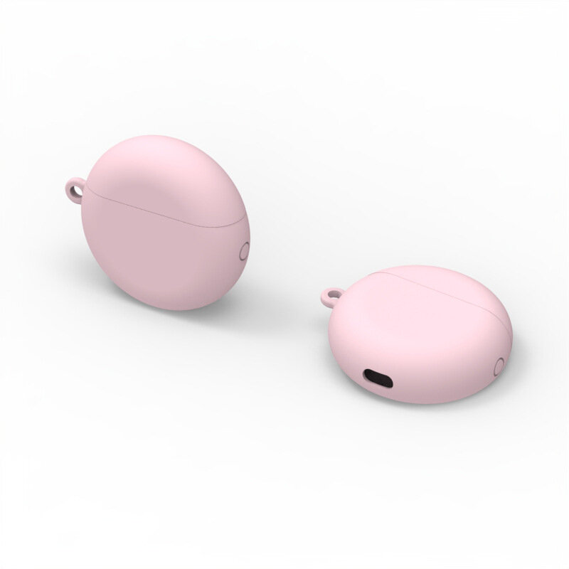 Силиконовый защитный чехол для беспроводных наушников Huawei FreeBuds 4, сплошной розовый цвет, прочный мягкий хват