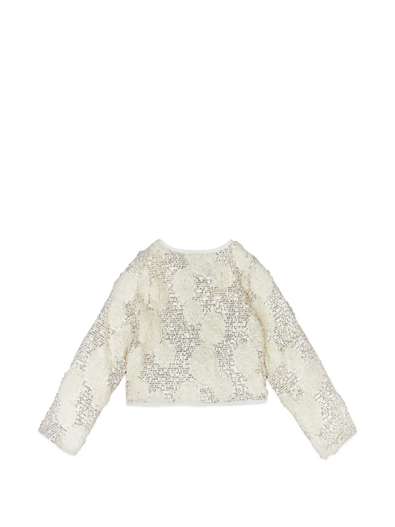 Пиджак BCBGMaxAzria Floral bow jacket, размер 14 лет, серебристый — фото 1
