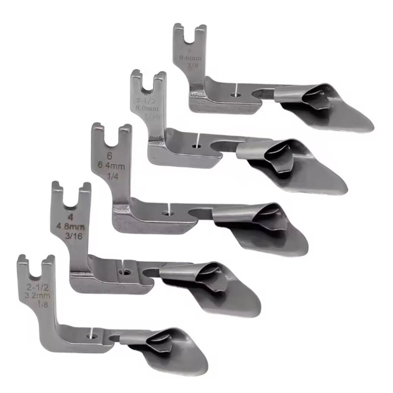 5ШТ Стальные Металлопрокатные Подшив-Ные Прижимные Лапки Рулонная Подшивая Прижимная Лапка для Тонкой/Толстой Ткани Одежда Занавески Постельные Принадлежности