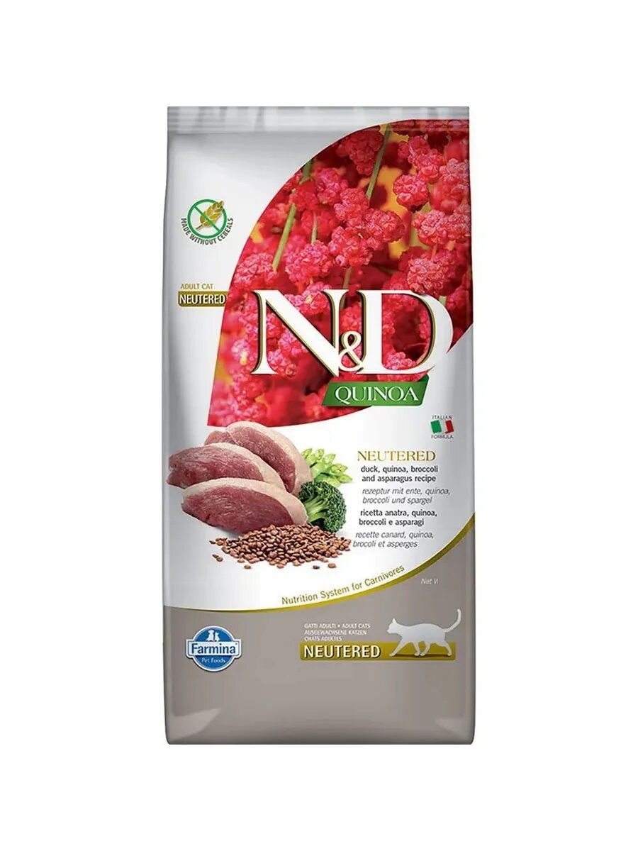 Сухой корм Farmina N&D Quinoa Neutered (Фармина) для стерилизованных коше, утка и киноа, 5 кг