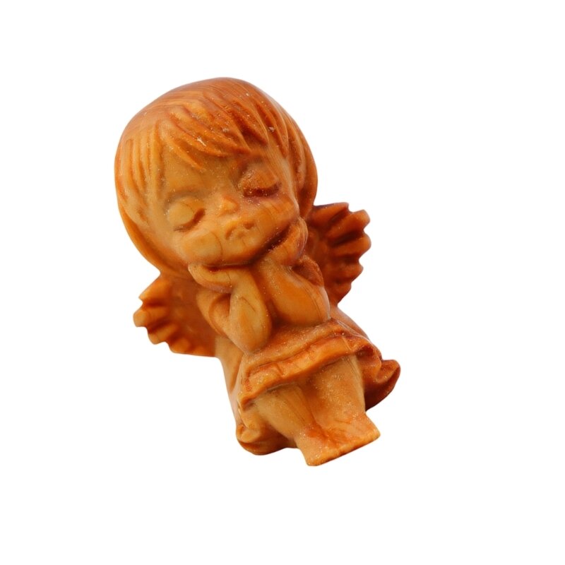 Деревянные Статуэтки Ангела Настольные Украшения Коллекционные Фигурки Ручной Работы Скульптуры Девушки-Ангела для Офиса И Домашнего Декора