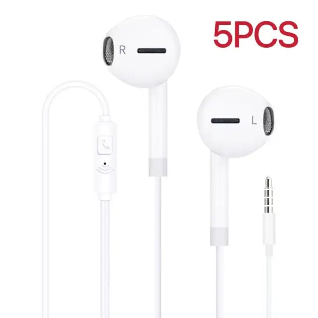Набор из 1/5/10 универсальных проводных наушников с разъемом 3,5 мм, удобные стереофонические проводные наушники, подходящие для мобильных телефонов, компьютеров и т. д.