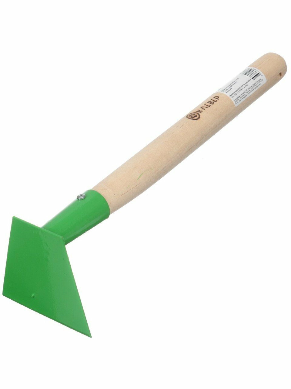 Мотыга садовая HouseLoft стальная прямая 100х2 мм с деревянным черенком для прополки и рыхления почвы на даче