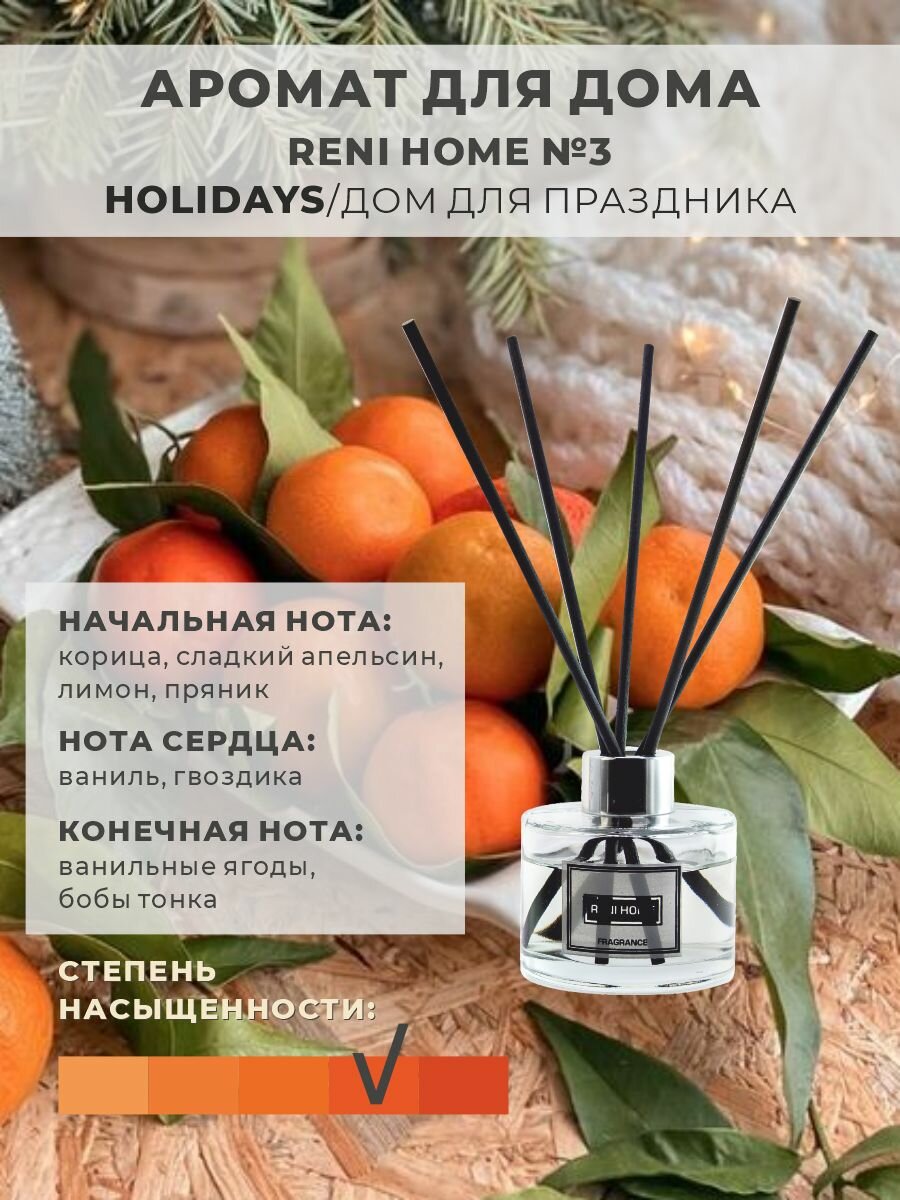 Ароматический диффузор RENI HOME 03 HOLIDAYS / Дом для праздника (аромат для дома), 100 мл