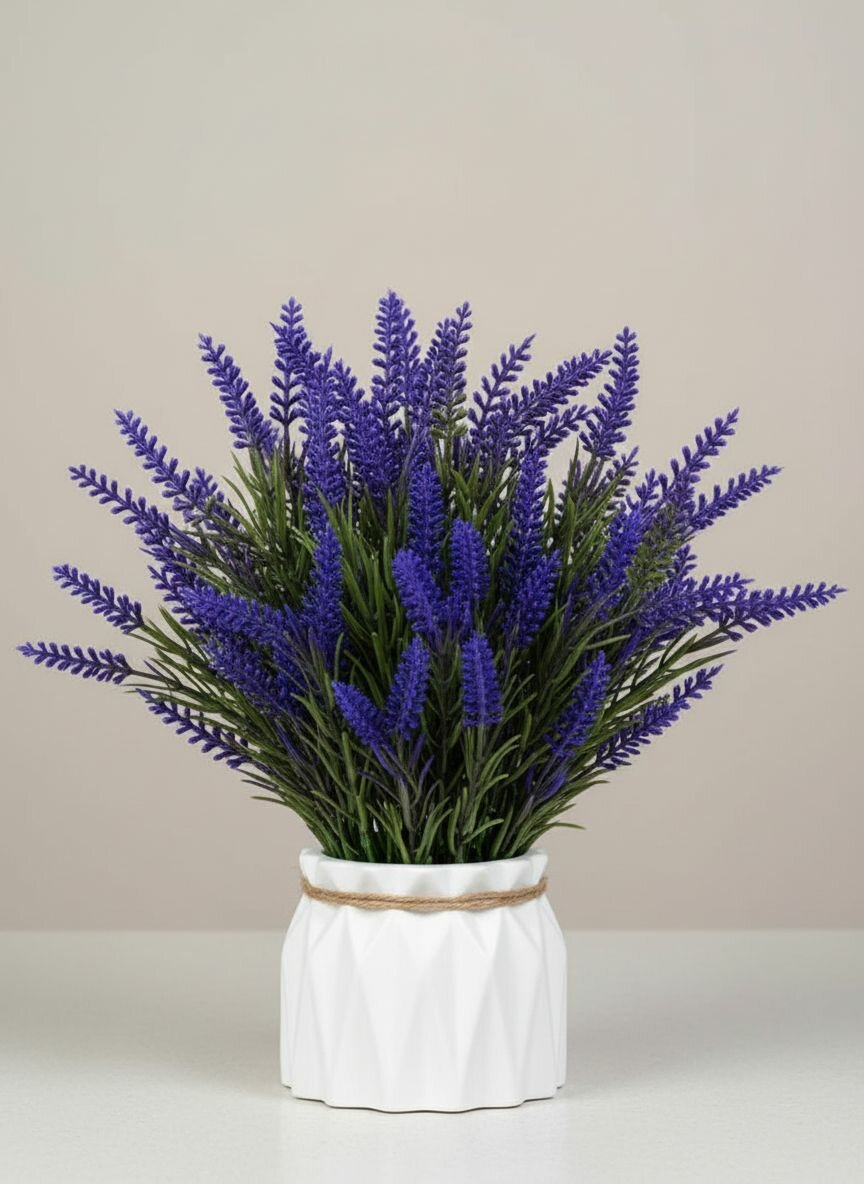 Искусственные цветы лаванды для декора в горшке Veranda Rose