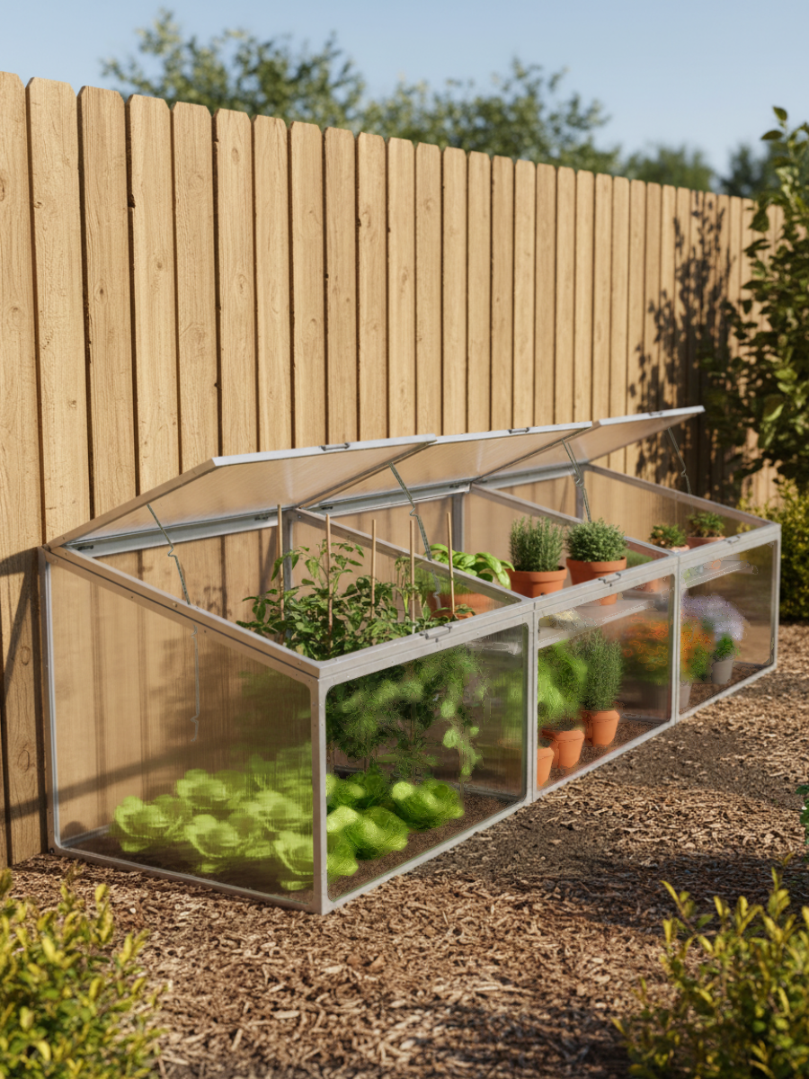 Парник из поликарбоната Delta-Park GH-S, 0,7х3 метра, металлический каркас