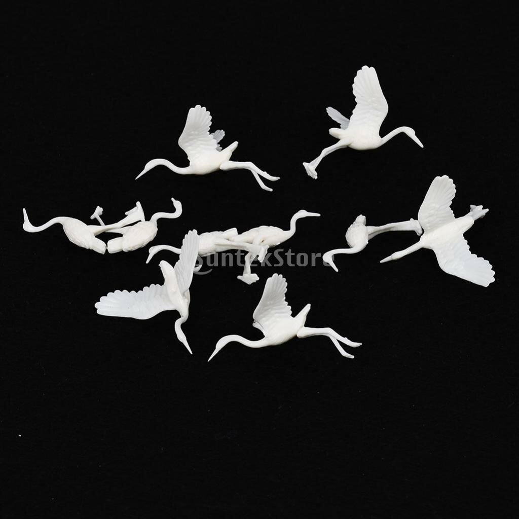 Набор из 10 миниатюрных фигурок журавлей для микроландшафта,