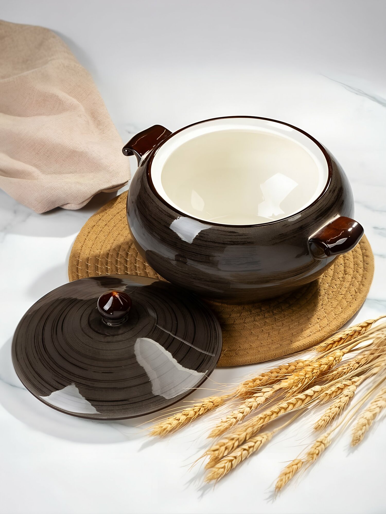 Супник керамика, 2.3 л, 25.3х20.3х16.8 см, Графит, Y4-9035