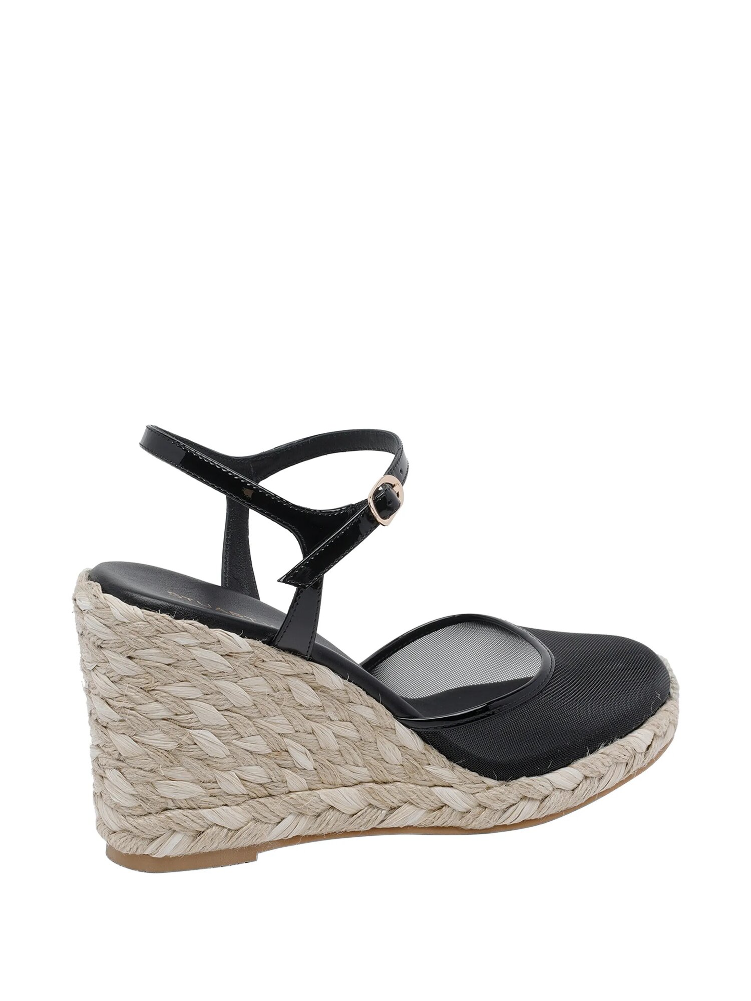 Эспадрильи Stuart Weitzman Mesh buckle heeled espadrilles, размер 36.5, черный — фото 1