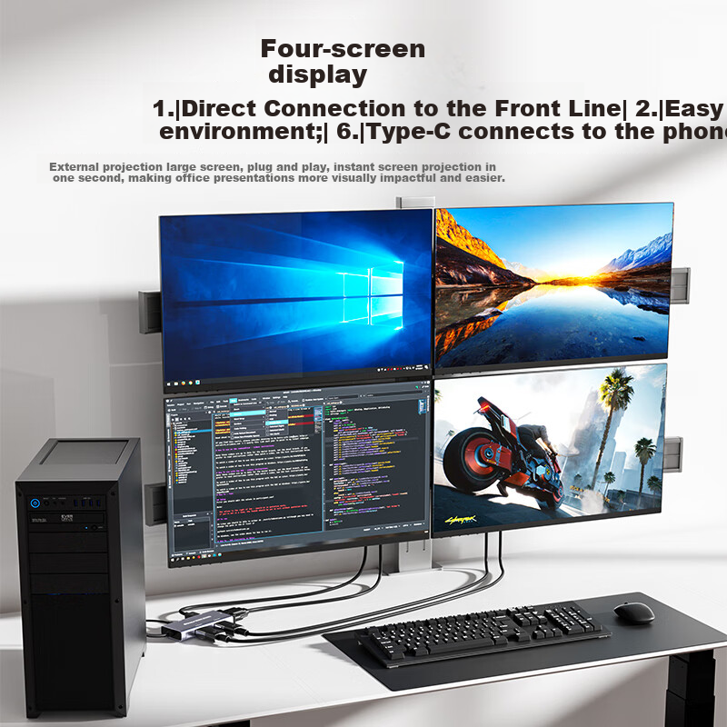BIAZE DP в HDMI/VGA/2DP 4 в 1 конвертер 4K60Hz высококачественный адаптер для ПК к телевизору и проектору Версия：Подбор