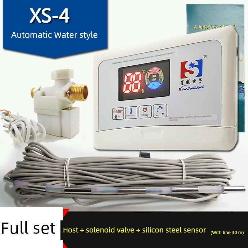 Солнечный контроллер водонагревателя XS-4 полный комплект с силиконовым стальным датчиком (30 м кабеля) для улучшенной