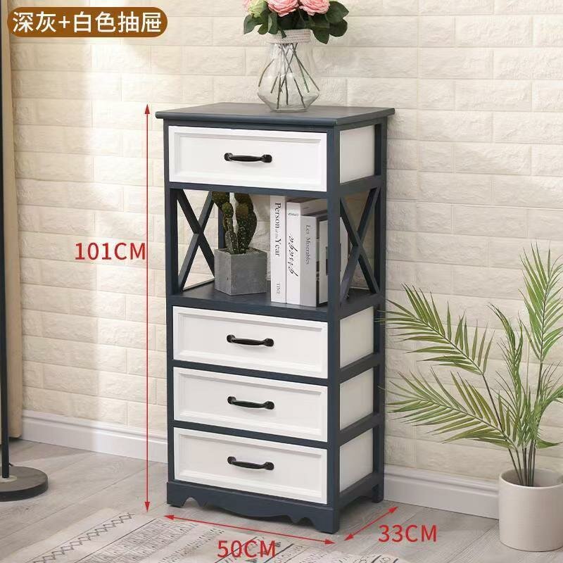 Комод "P739", с ящиками, серый, ABS пластик/дерево, 101 см x 50 см x 33 см