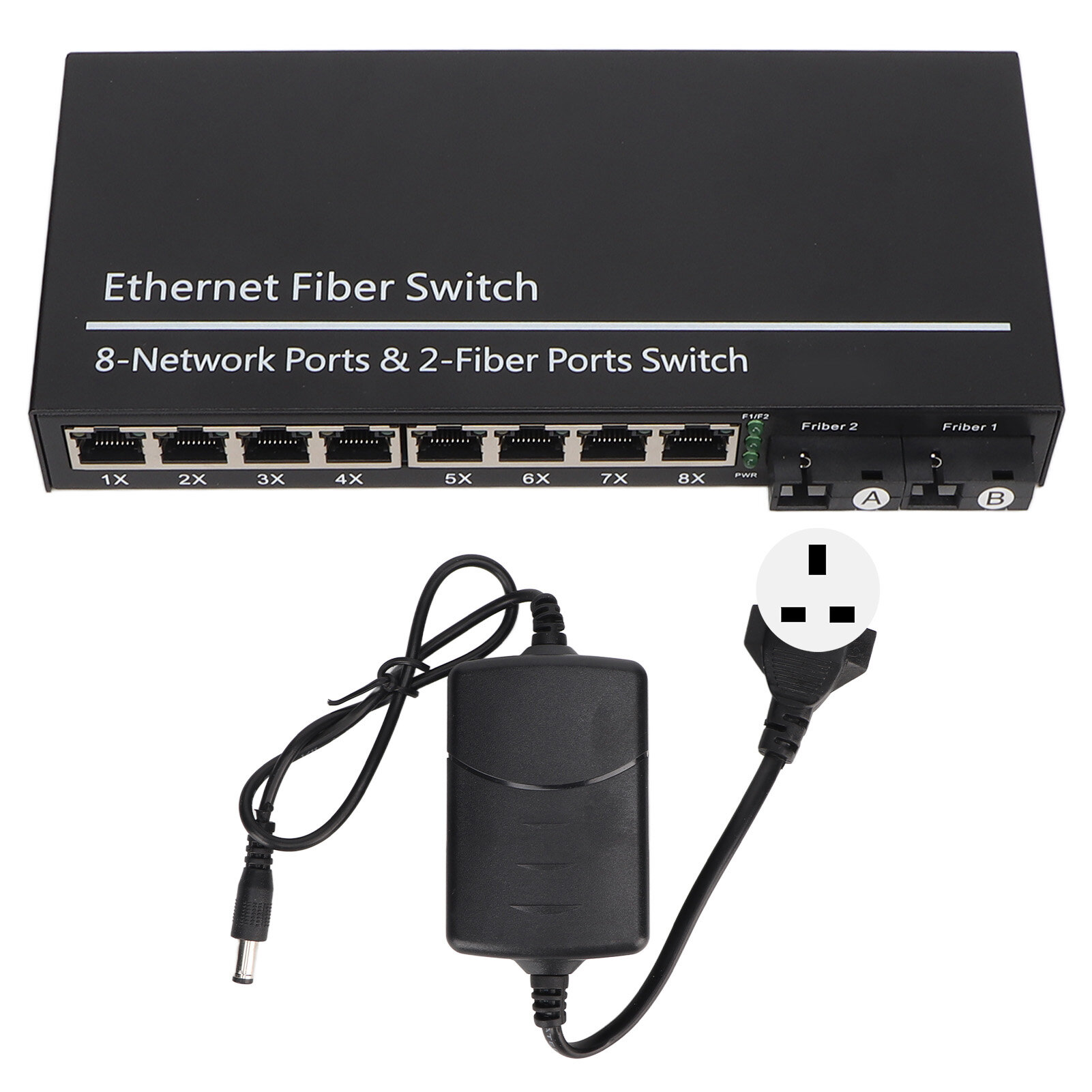 Ethernet оптоволоконный коммутатор tx1310nm rx1550nm 2 оптических порта 8 электрических до 20 км одномодовый трансивер 100 240v uk вилка