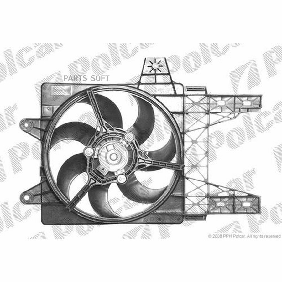 Вентилятор с корпусом FIAT PUNTO (93-99), LANCIA Y (96-03) от официального дистрибьютора, POLCAR, артикул 301723W1