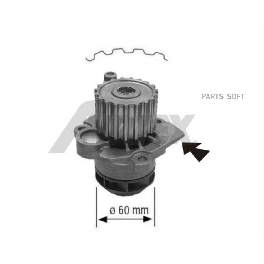 Помпа водяная VW POLO02 1.9SDI(64CV) SEAT CORDOBA от официального дистрибьютора, AIRTEX, артикул 1671