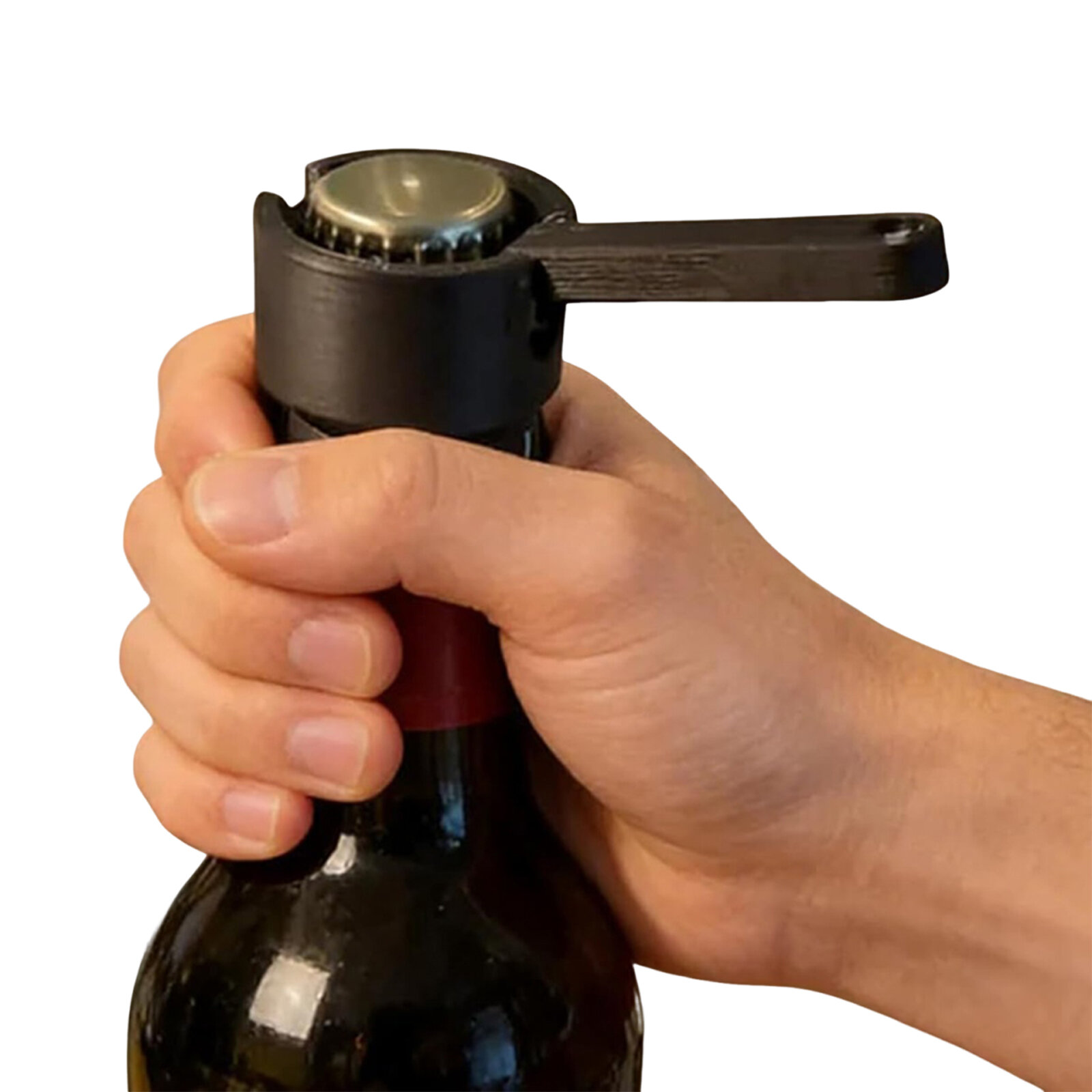 Открывалка Bottle Cap Launcher, пластик PLA, 10см, черная, 1шт