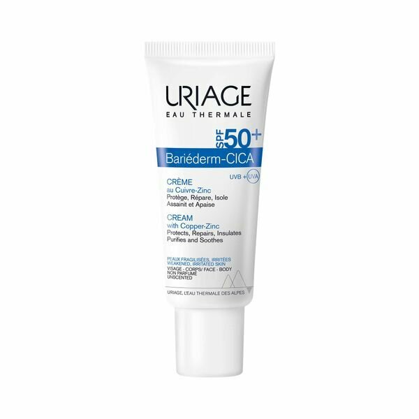 Крем-цика для лица c медью и цинком SPF50+ Bariederm Uriage/Урьяж туба 40мл