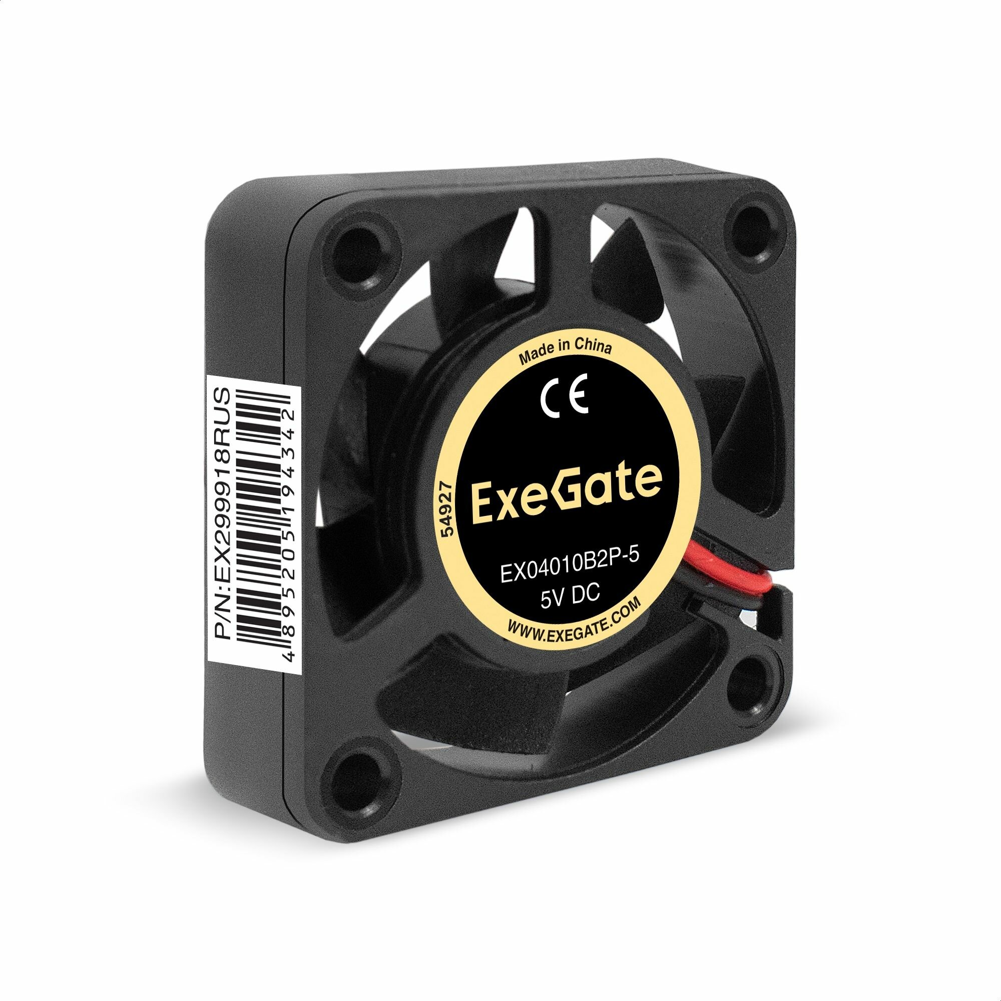 Вентилятор 5В DC ExeGate EX04010B2P-5 (40x40x10 мм, 2-Ball (двойной шарикоподшипник), 2pin, 5500RPM, 25dBA) EX299918RUS