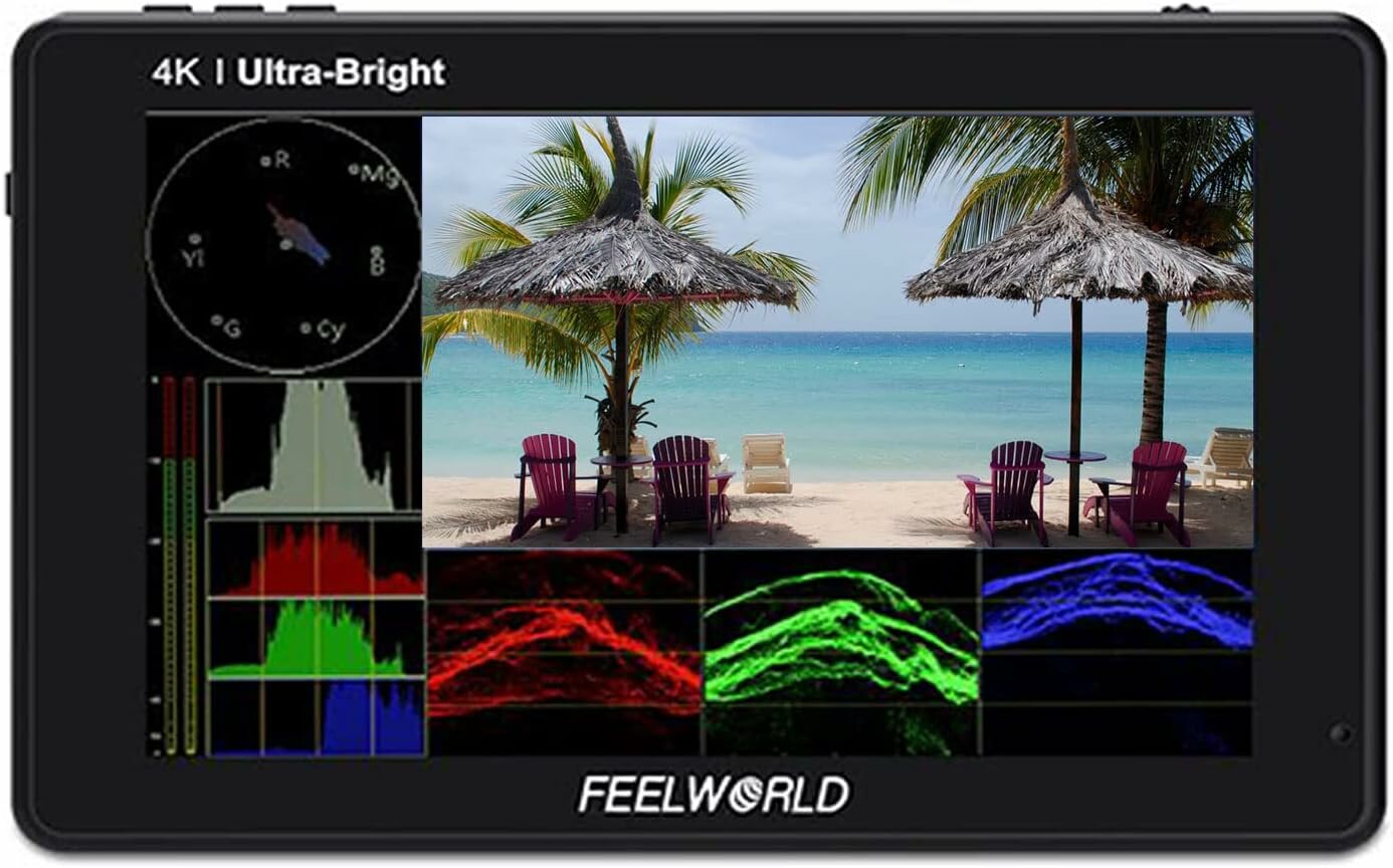 Полевой монитор для камеры FeelWorld LUT7S 7" 3D LUT 4K HDMI и SDI, сверхъяркий сенсорный экран 2200 нит