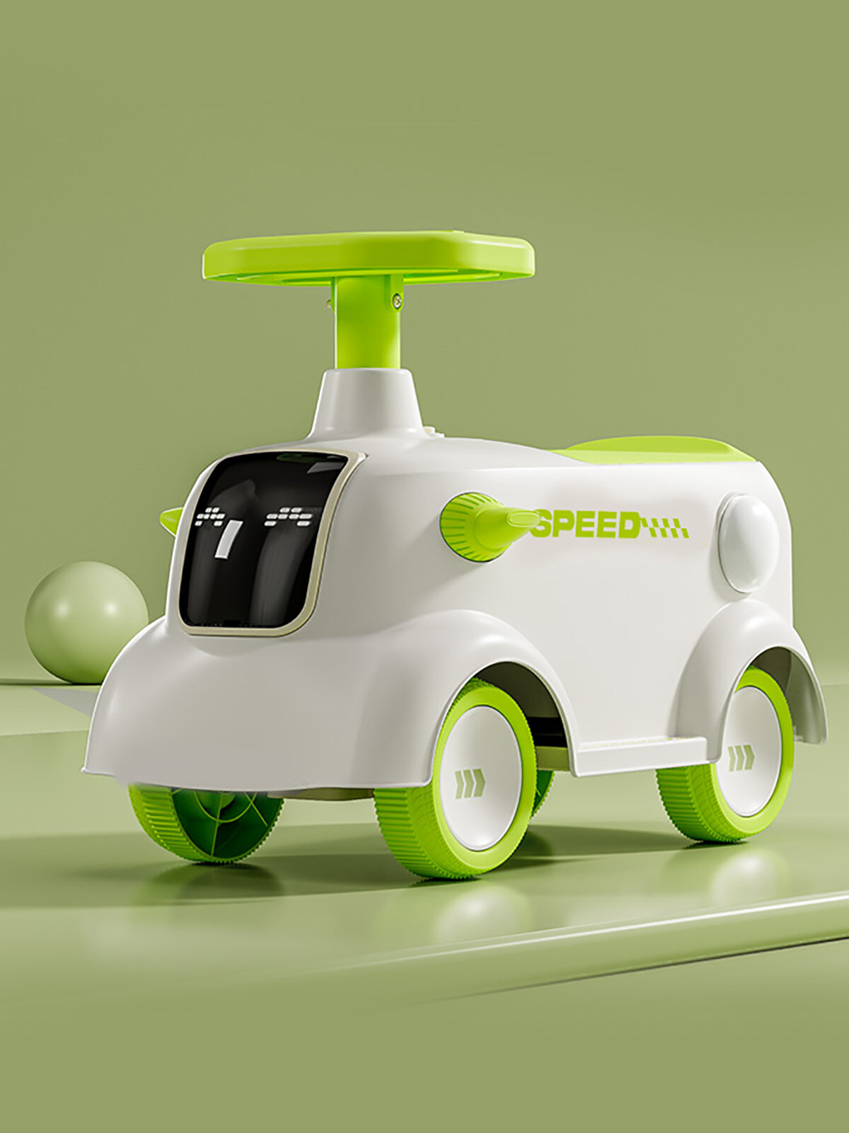 Машина каталка толокар детская игрушка Babyhit Joy Bot, зеленый