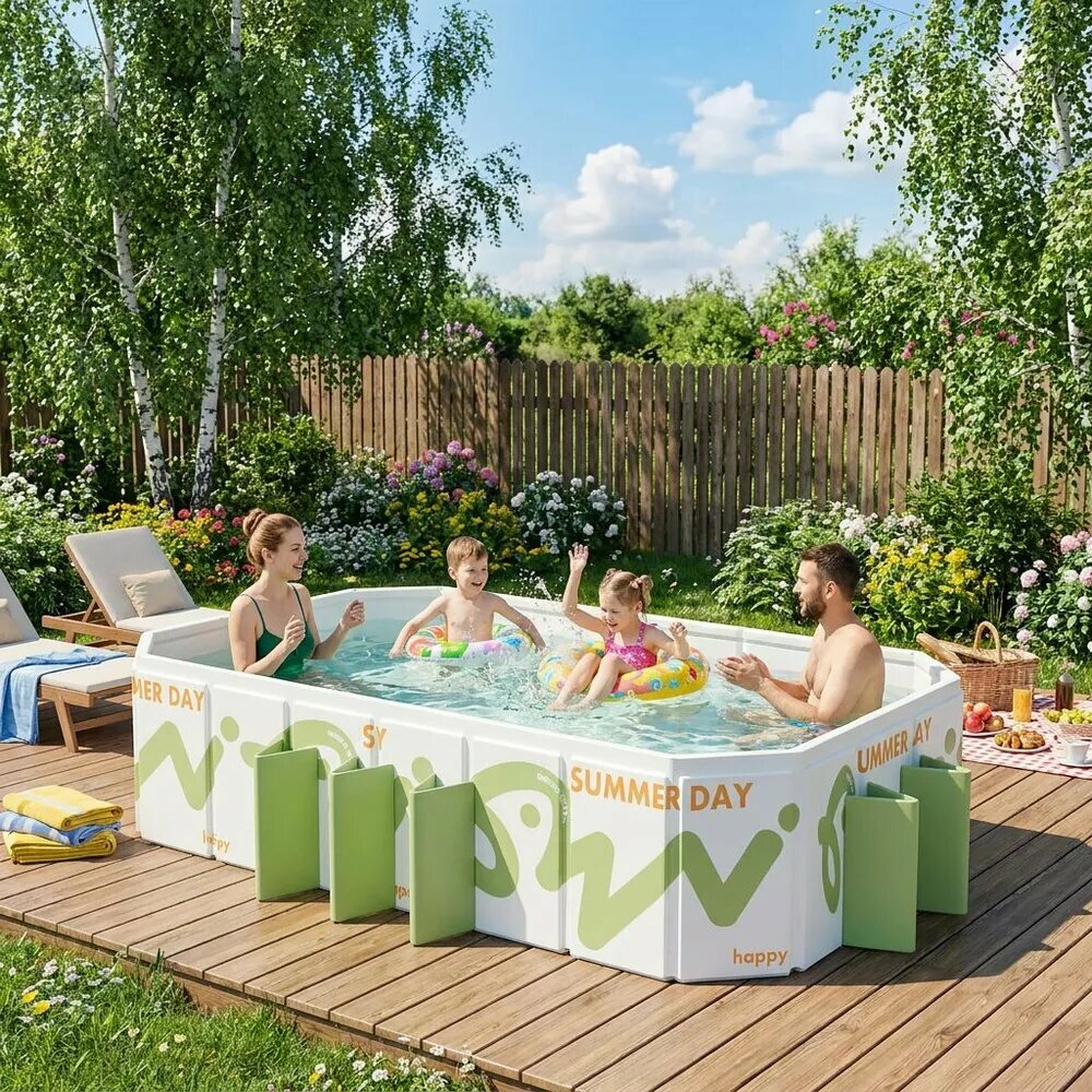 PVC каркасный бассейн для дачи, складной, быстрая сборка, для двора и пляжа