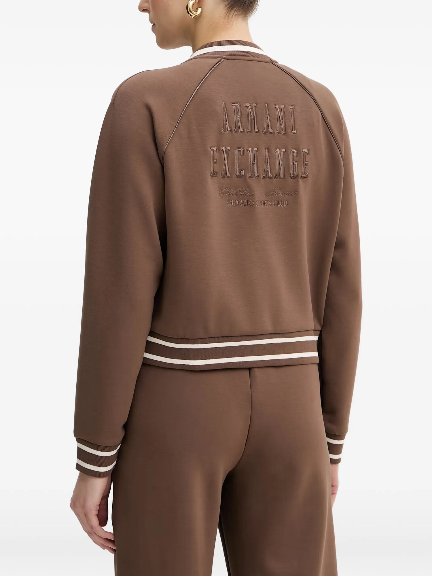 Толстовка Armani Exchange Embroidered-logo zip-up sweatshirt, размер 46 — фото 1