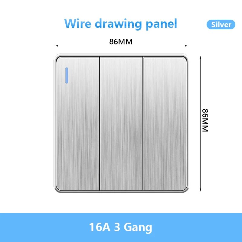Выключатель настенный Depo Guye 16A, Silver, 3Gang