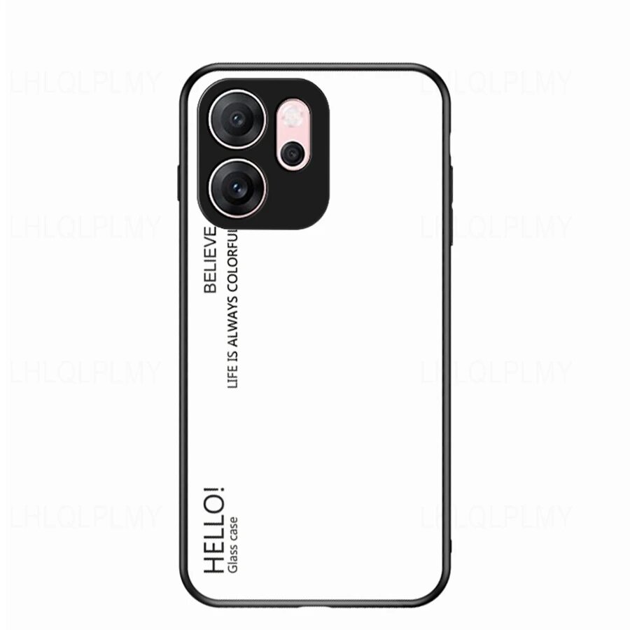 Чехол из градиентного закаленного стекла для OPPO A6 Pro, A6X, Reno 13, 14, 13F, 14F, 15F 5G, Realme C71, C85, 15T, 15, 16 Plus – Цветной чехол для телефона