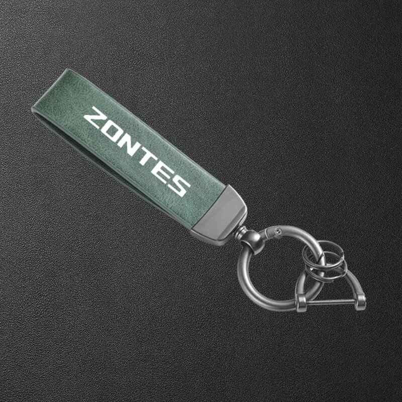 Кожаный брелок ZONTES темно-зеленый